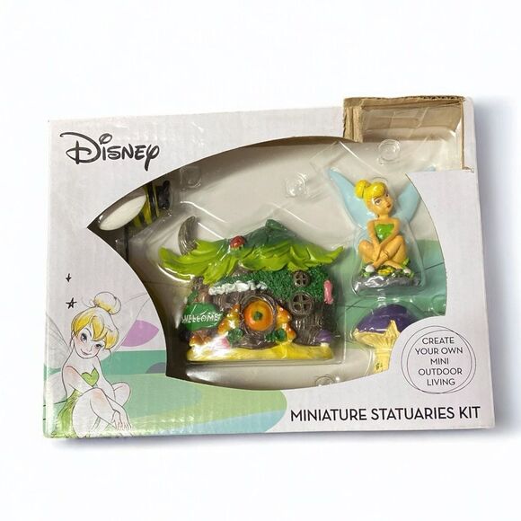 Accents | Disneytinkerbell Mini Garden Statue Set Rare | Poshmark